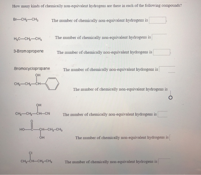 Solved How many kinds of chemically non-equivalent hydrogens | Chegg.com