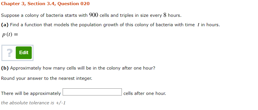 Solved Chapter 3, Section 3.4, Question 020 Suppose a colony | Chegg.com