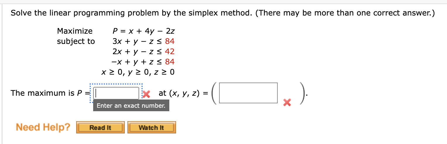 Solved Solve the linear programming problem by the simplex | Chegg.com