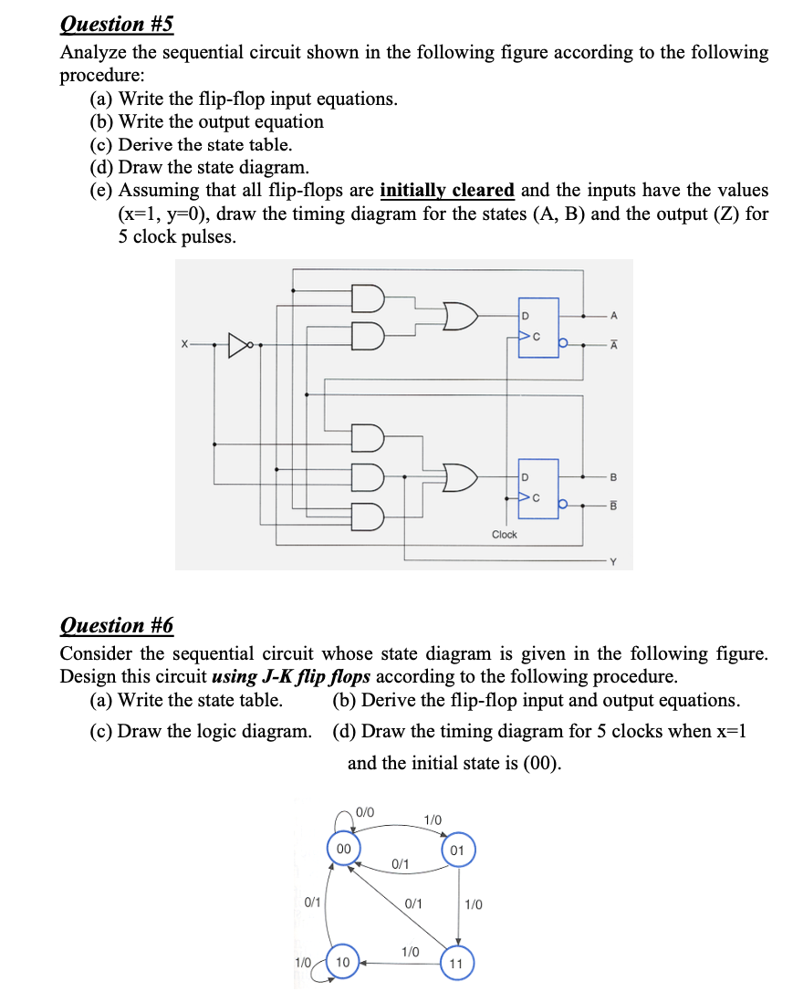 Question #5 Analyze the sequential circuit shown in | Chegg.com