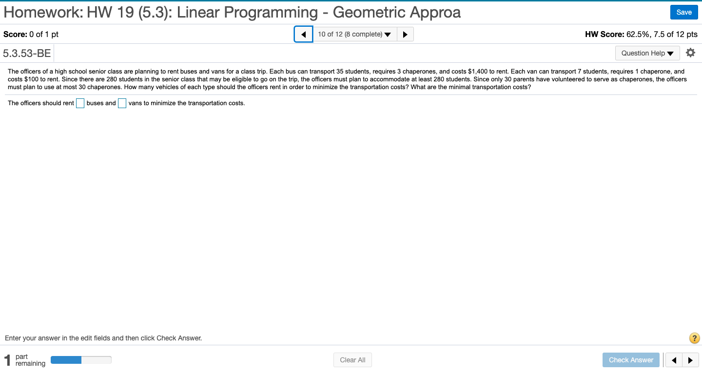 Solved Homework: HW 19 (5.3): Linear Programming - Geometric | Chegg.com