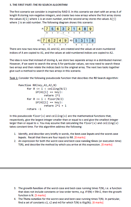 Solved 3. THE FIRST PART: THE RO SEARCH ALGORITHM The first | Chegg.com
