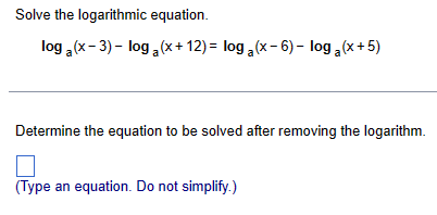 Solved Solve the logarithmic equation. | Chegg.com