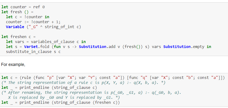 Solved Here is a function freshen that, given a clause, | Chegg.com