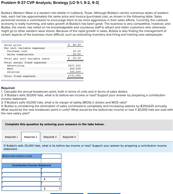 Solved Problem 9-37 CVP Analysis; Strategy [LO 9-1, 9-2, | Chegg.com