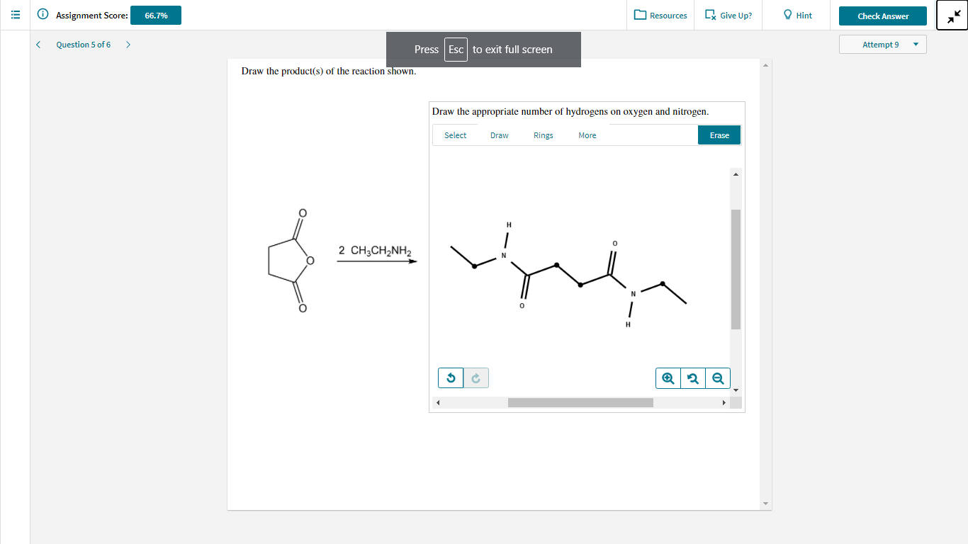 Solved Assignment Score: 66.7% Resources Give Up? Hint Check | Chegg.com