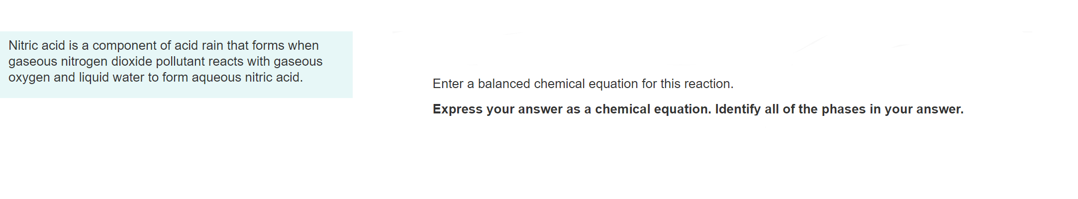 Solved Nitric acid is a component of acid rain that forms | Chegg.com