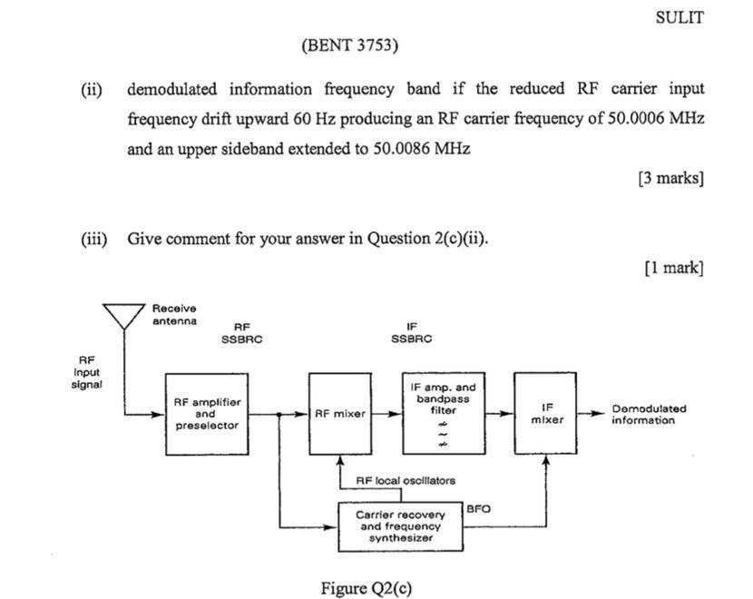 (c) The coherent single-sideband BFO receiver as | Chegg.com