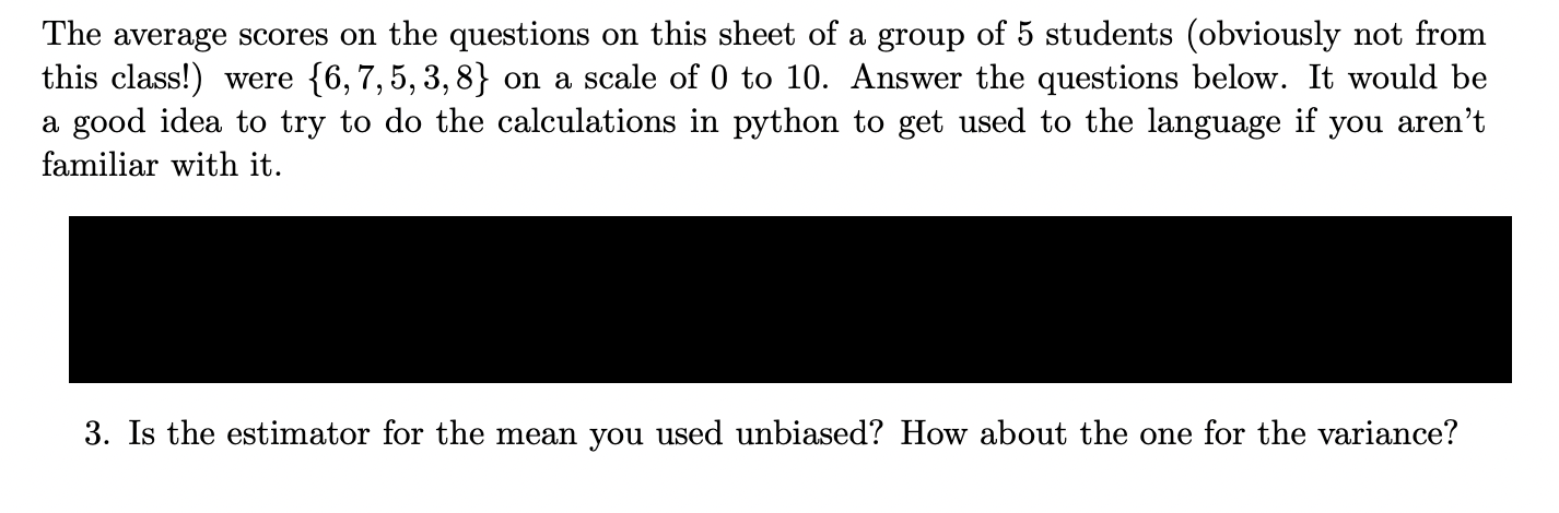 Solved The average scores on the questions on this sheet of | Chegg.com