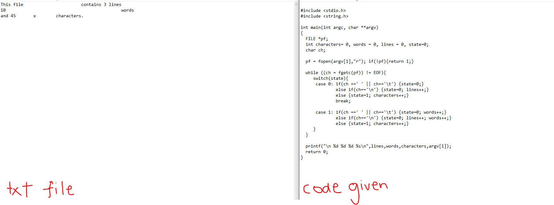 Implement the Unix utility wc that shows on the | Chegg.com