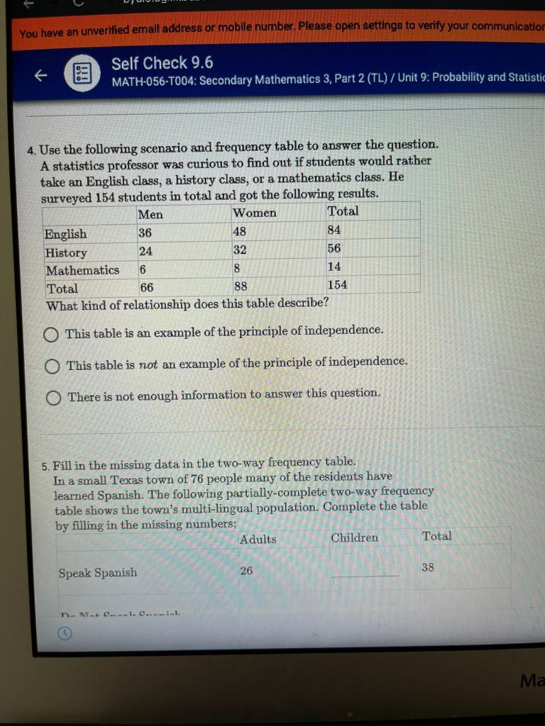 Solved Self Check 9.6 MATH-056-T004: Secondary Mathematics | Chegg.com