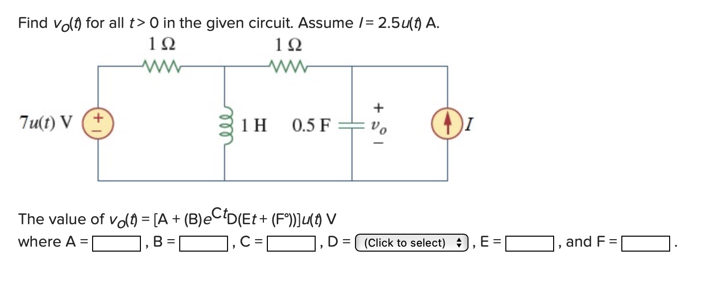 Solved Find vO(t) for all t>0 in the given circuit. Assume | Chegg.com