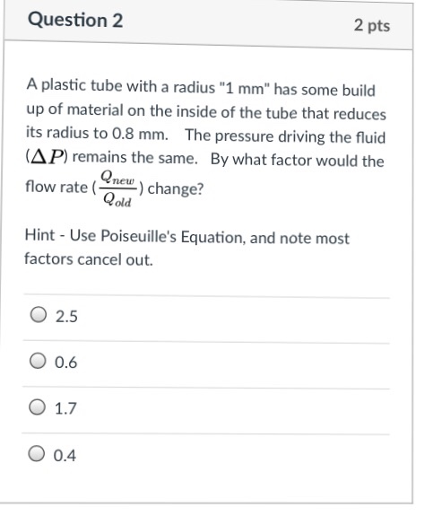 Solved A plastic tube with a radius "1 mm" has some build up | Chegg.com