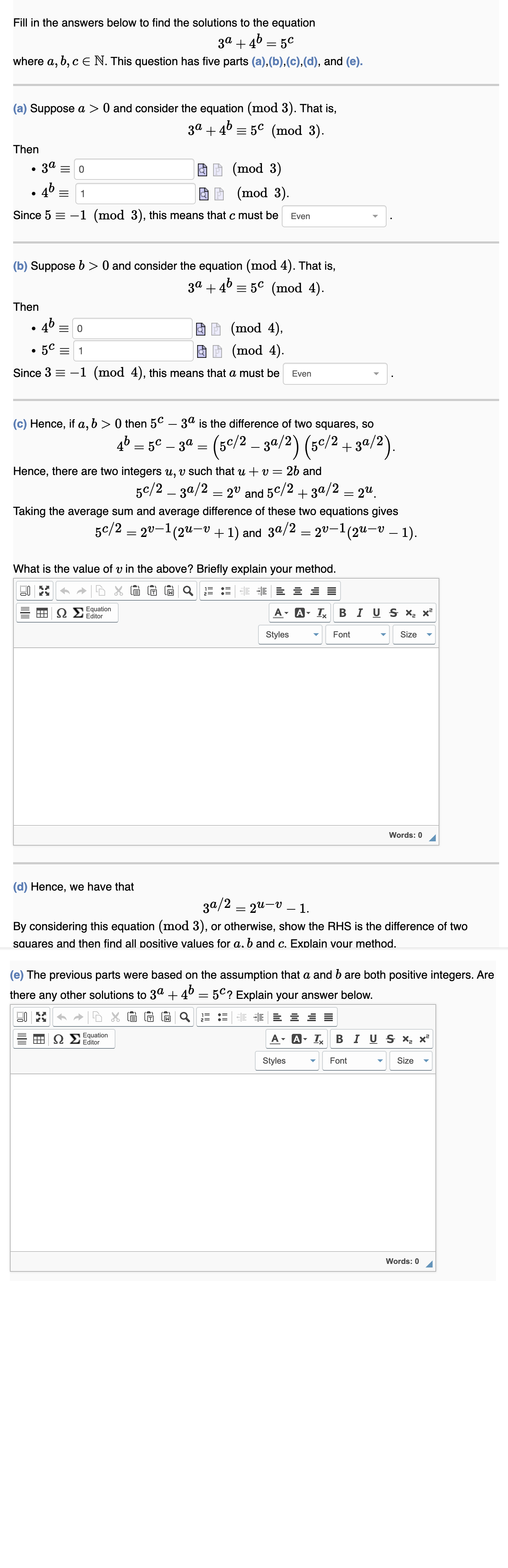 Solved Fill in the answers below to find the solutions to | Chegg.com