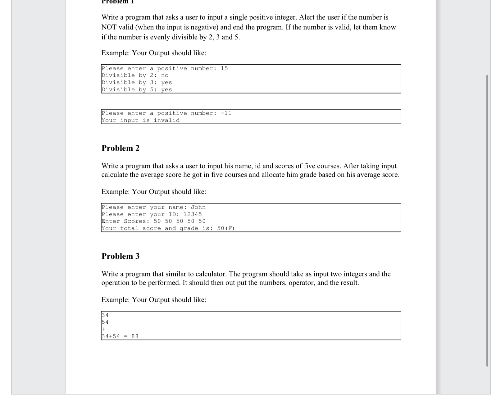 Solved Write a program that asks a user to input a single | Chegg.com