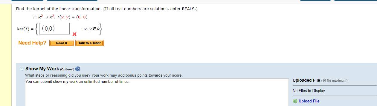Solved Find the kernel of the linear transformation. (If all | Chegg.com