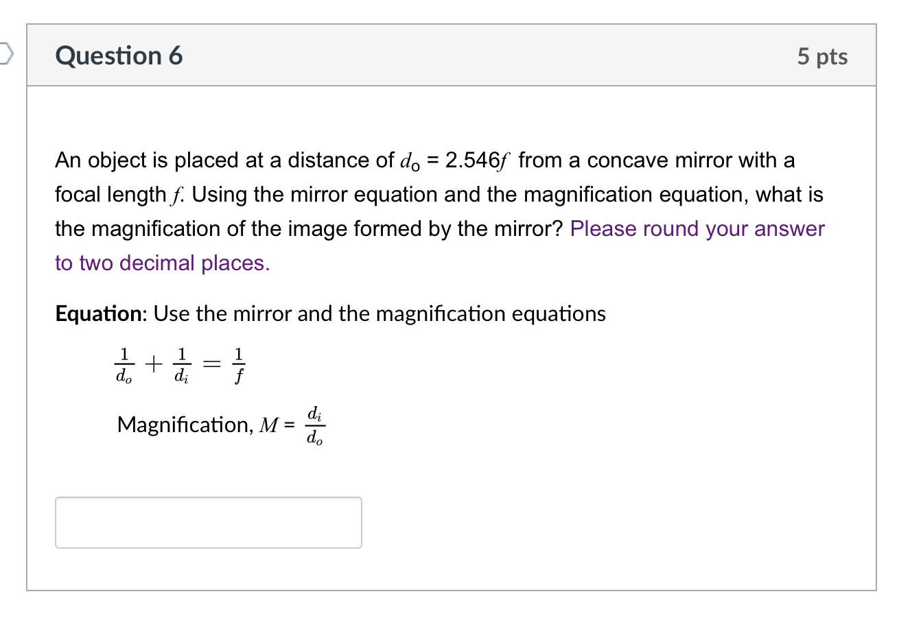 Solved An object is placed at a distance of d0=2.546f from a | Chegg.com