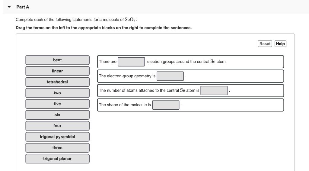 Solved Part A Complete each of the following statements for | Chegg.com
