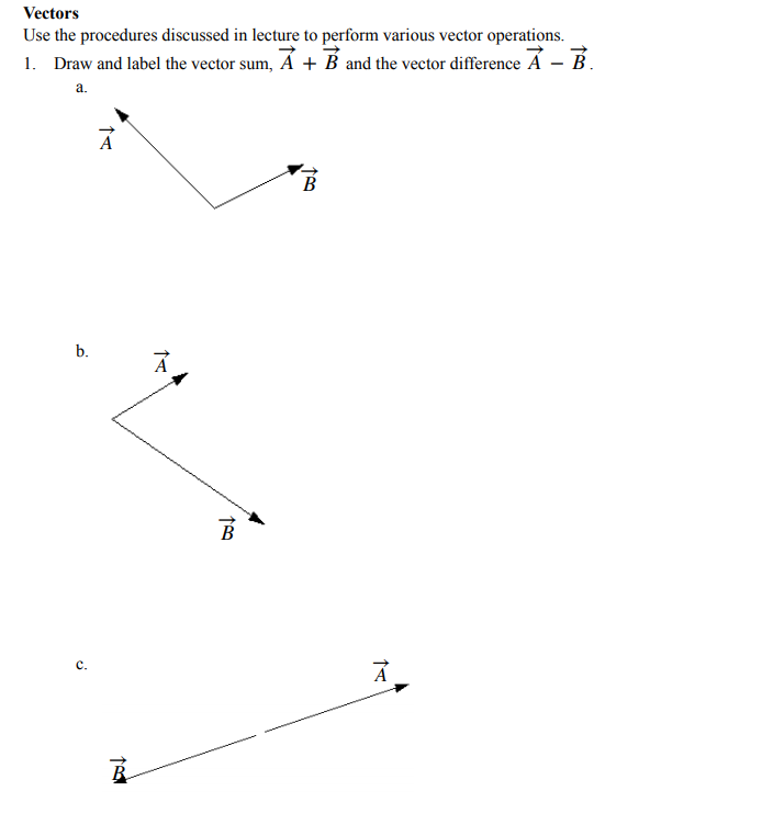 Solved Vectors Use The Procedures Discussed In Lecture To