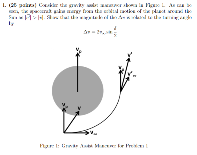 1. (25 points) Consider the gravity assist maneuver | Chegg.com