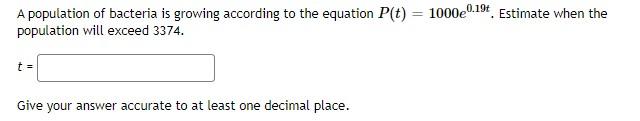 Solved A population of bacteria is growing according to the | Chegg.com