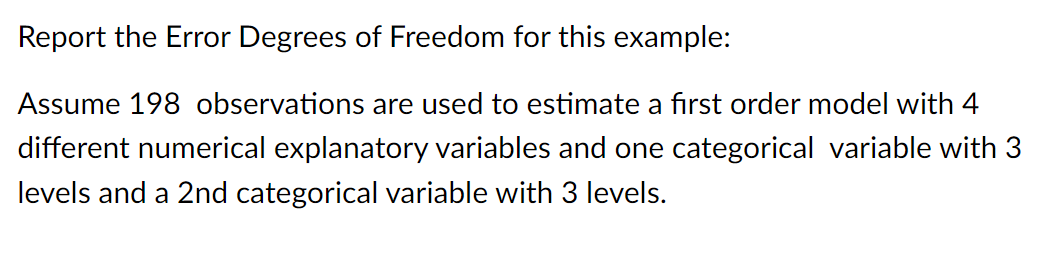Solved Report the Error Degrees of Freedom for this example: | Chegg.com