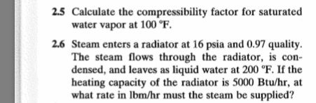 Solved 2.5 Calculate the compressibility factor for | Chegg.com