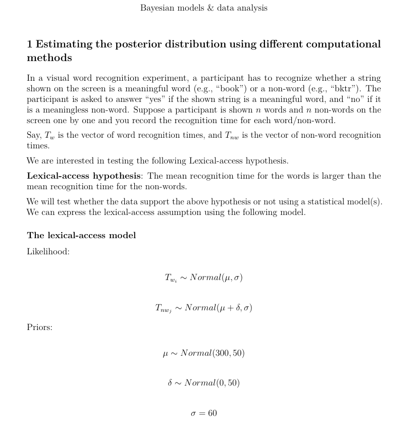 Solved 1 ﻿Estimating the posterior distribution using | Chegg.com