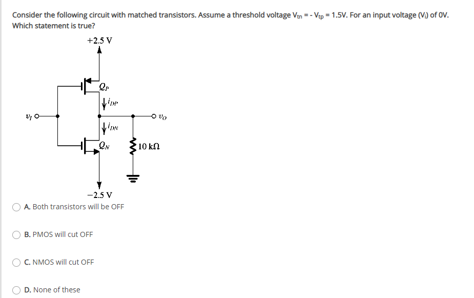 Solved Consider the following circuit with matched | Chegg.com