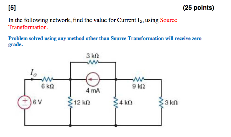 Solved (25 points) In the following network, find the value | Chegg.com