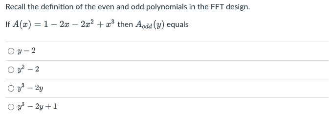 Solved Recall the definition of the even and odd polynomials | Chegg.com