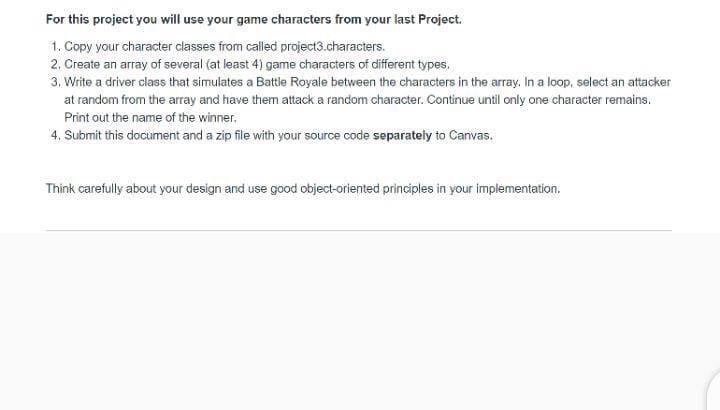 Solved For this project you will create a hierarchy of game | Chegg.com