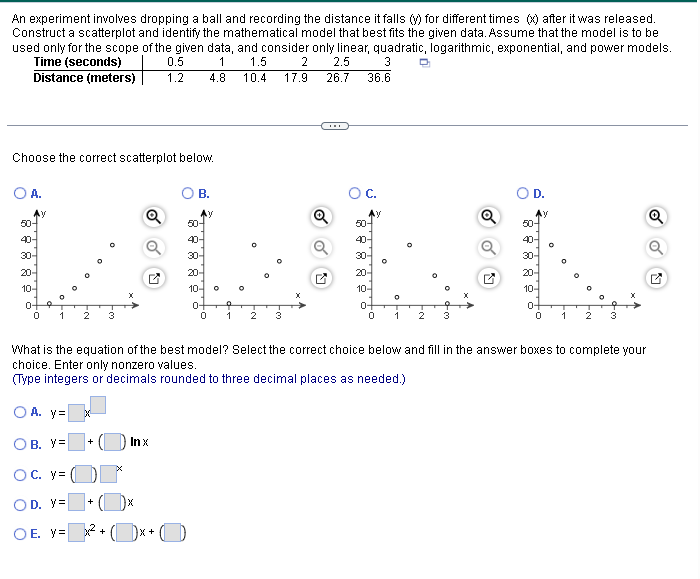 Solved An experiment involves dropping a ball and recording | Chegg.com