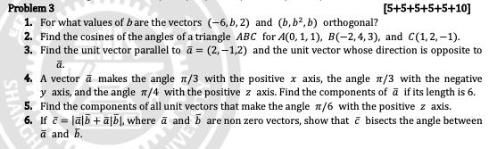 Solved Problem 3 [5+5+5+5+5+10] 1. For what values of b are | Chegg.com