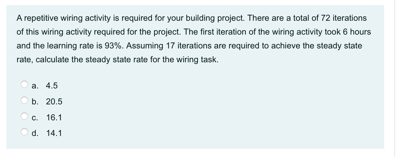 Solved A repetitive wiring activity is required for your | Chegg.com