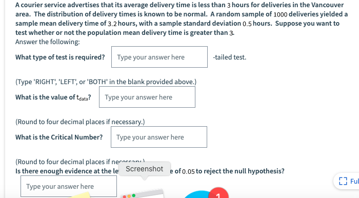 Solved A courier service advertises that its average | Chegg.com