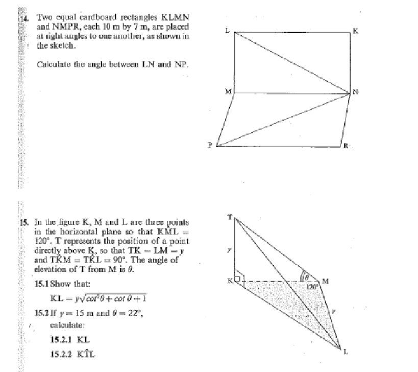 Solved 14. Two equal cardboard rectangles KLMN and NMPR, | Chegg.com
