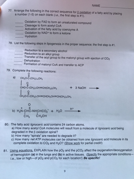 Solved Arrange the following in the correct sequence for | Chegg.com