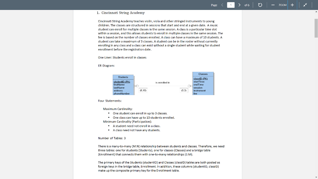 Solved a) Please follow the example ER modeling exercise and | Chegg.com