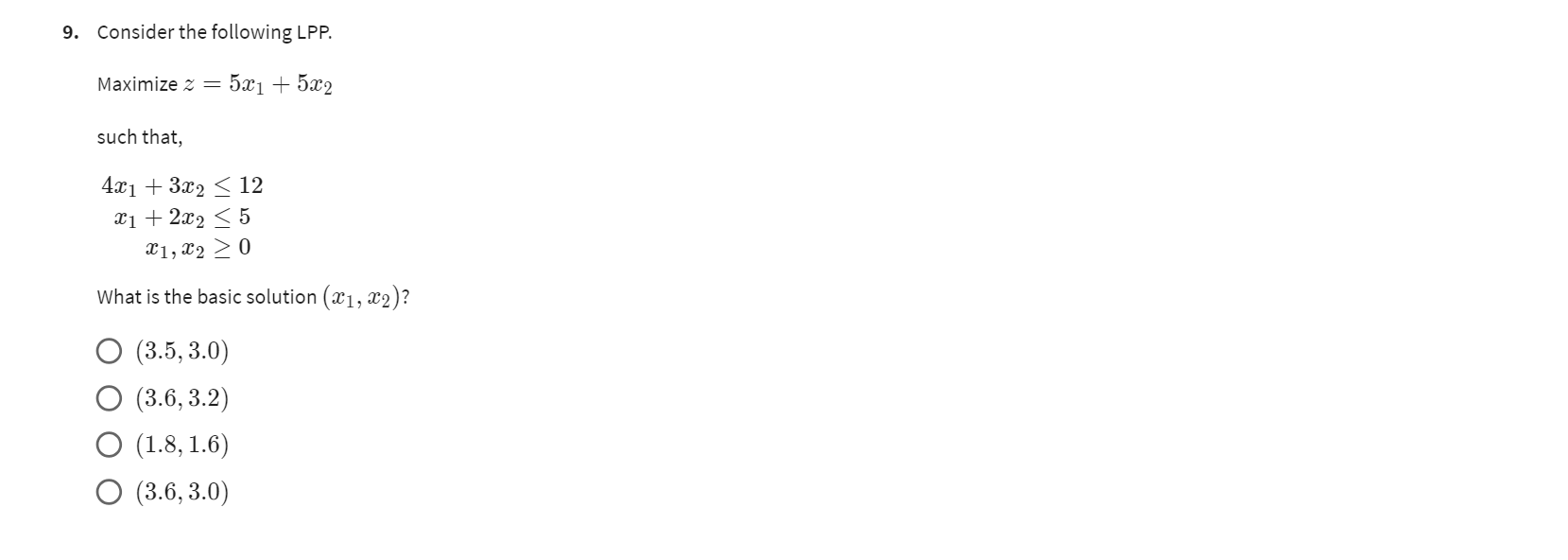 Solved Consider the following LPP.Maximize z=5x1+5x2such | Chegg.com