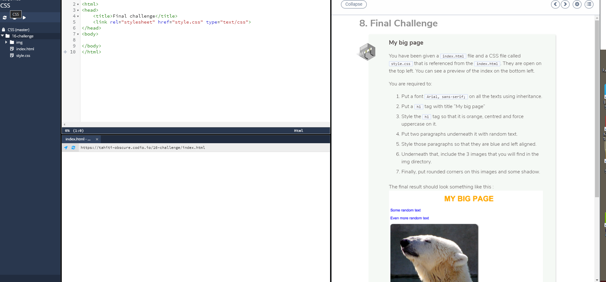 Solved This is in HTML and feel free to use whatever images | Chegg.com