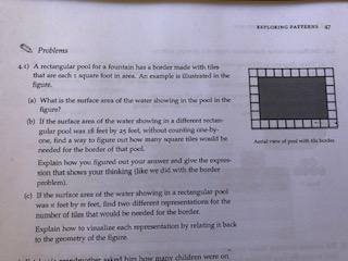 Solved A rectangular pool for a fountain has a border made | Chegg.com