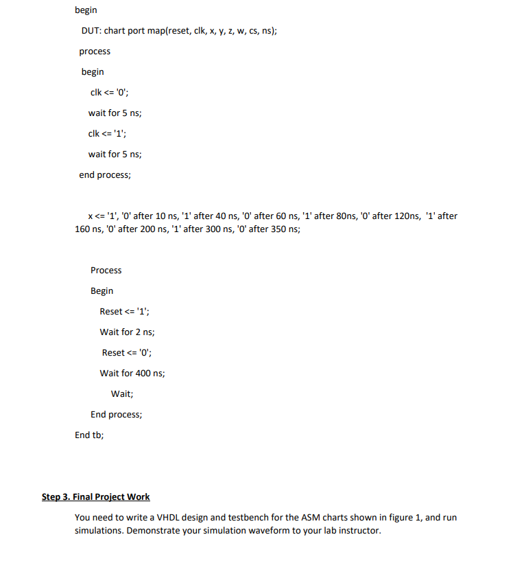 Lab 3 Part 3: Algorithmic State Machine (ASM) Charts | Chegg.com