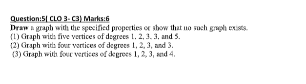 Solved Question:5( CLO 3- C3) Marks:6 Draw a graph with the | Chegg.com
