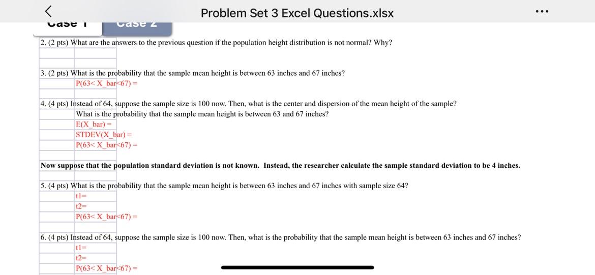 Solved Problem Set 3 Excel Questions.xlsx ... vase 1 vase 2 | Chegg.com