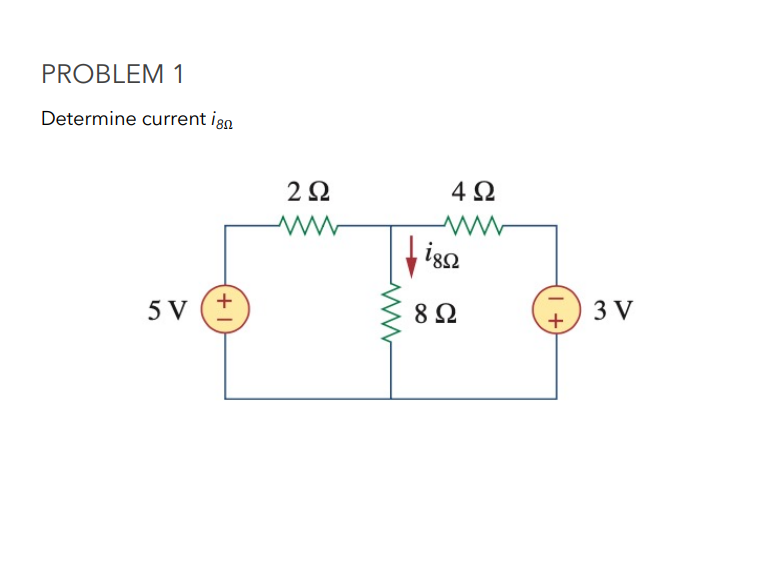 Solved PROBLEM 1 Determine current i8Ω | Chegg.com Solved PROBLEM 1 Determine current i8Ω | Chegg.com