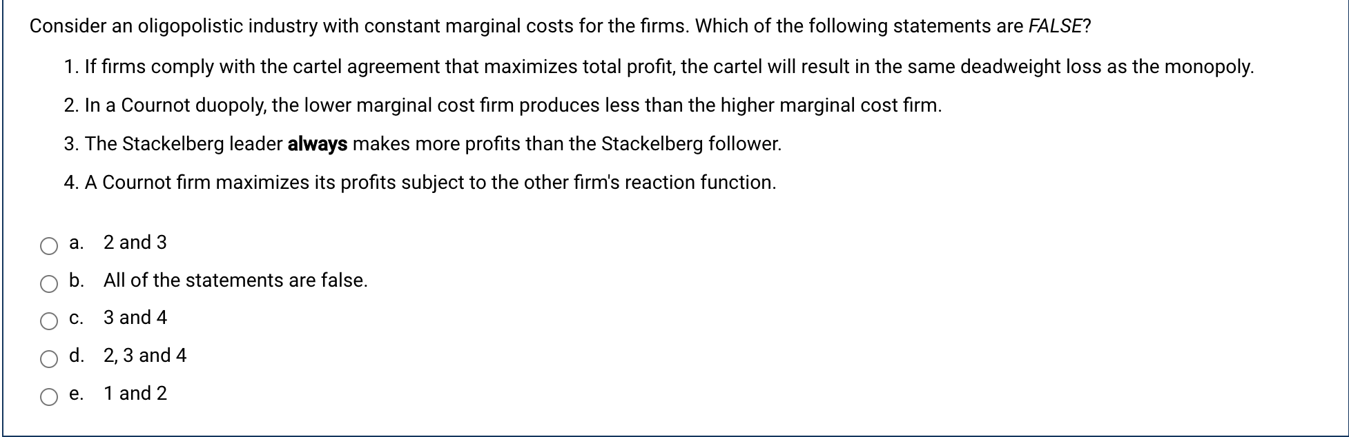 Solved Consider an oligopolistic industry with constant | Chegg.com