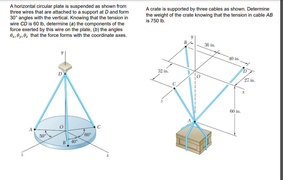 Solved A horizontal circular plate is suspended as shown | Chegg.com