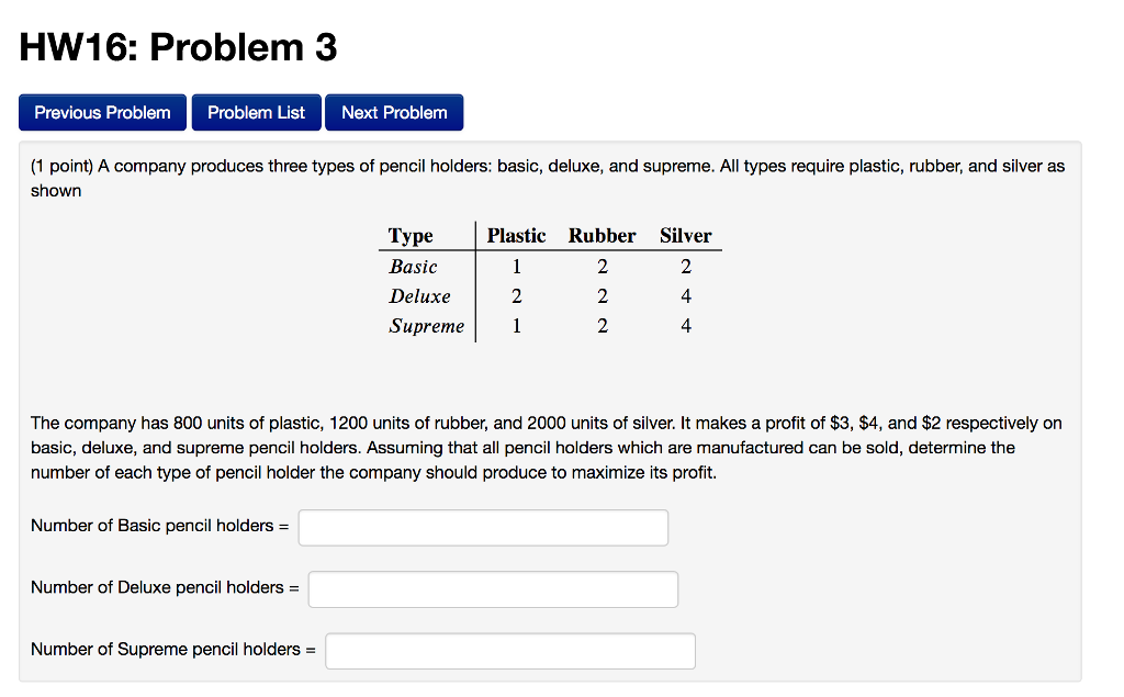 Solved HW16: Problem 3 Previous Problem Problem List Next | Chegg.com Solved HW16: Problem 3 Previous Problem Problem List Next | Chegg.com