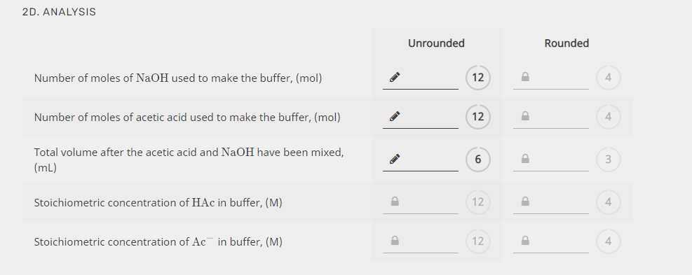 Solved PART 2: PREPARATION OF A 1:1 BUFFER 2A. DATA Volume | Chegg.com